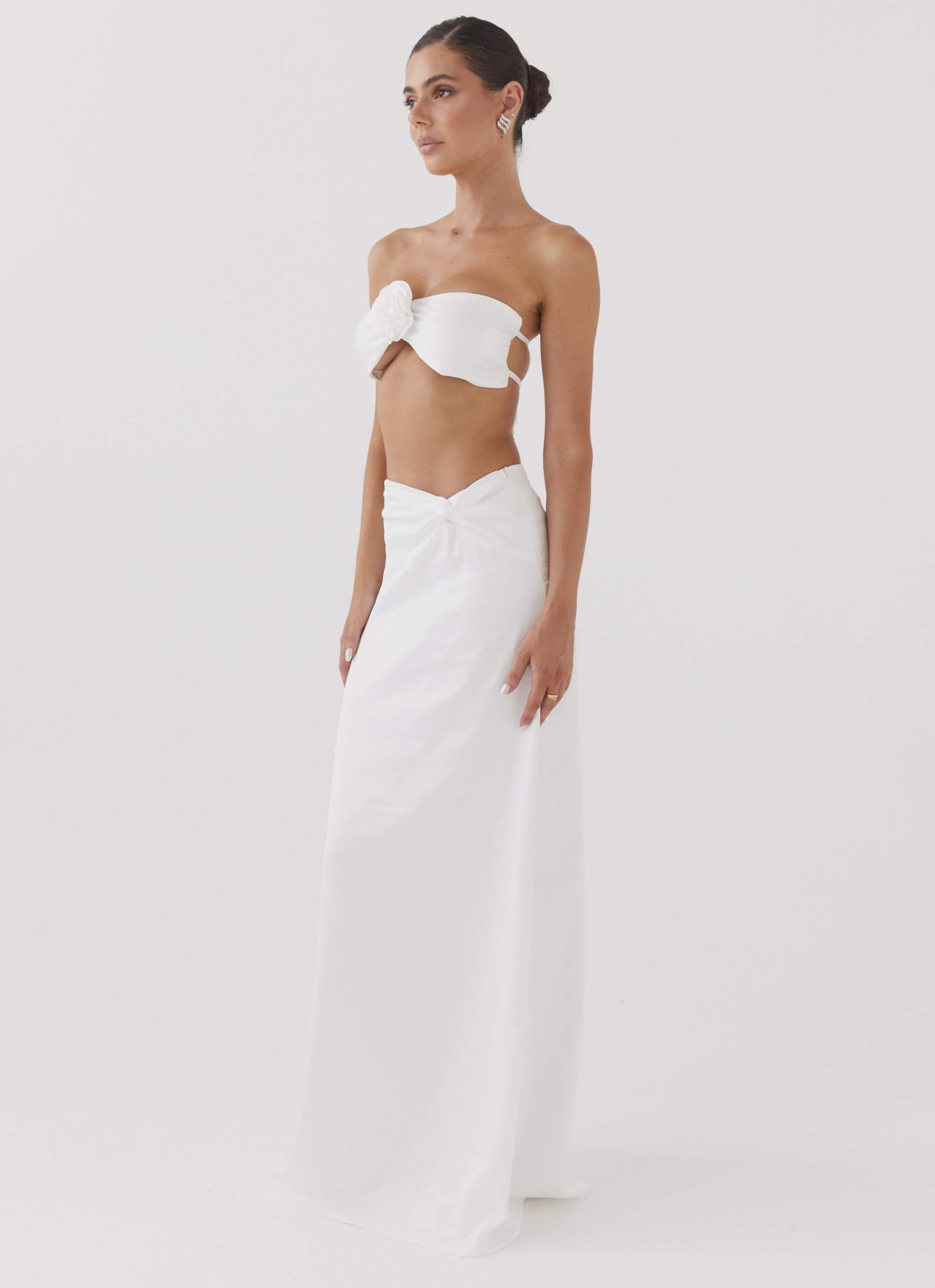 Crescent Light Twist Maxi Skirt - Ivory – Peppermayo UK